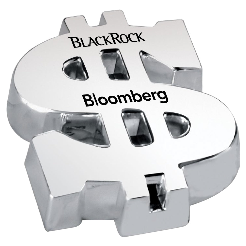 MI-8539/L SILVER PLATED DOLLAR SIGN PAPERWEIGHT – Minya Collections